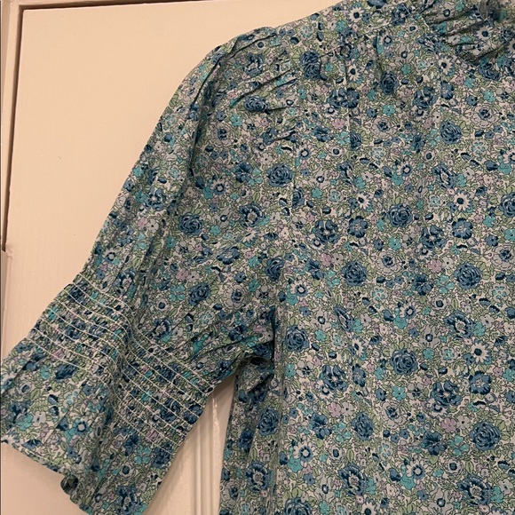 J. Crew | Tops | J Crew Liberty Light Blue Floral Blouse Size Xs | Poshmark